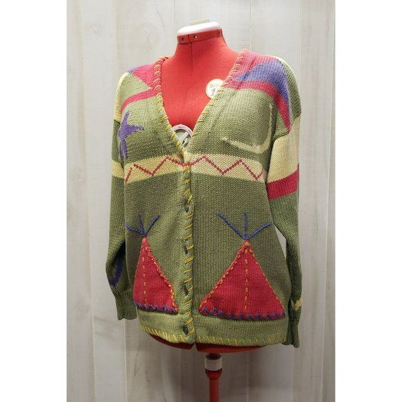 Cutter Ltd | Sweaters | Vtg Cutter Ltd Cardigan Sweater Tipi Pockets ...